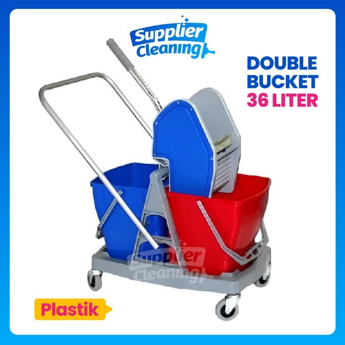 Jual Double Bucket Plastik 36 Liter – Ember Pel dengan Roda & Pemeras ...