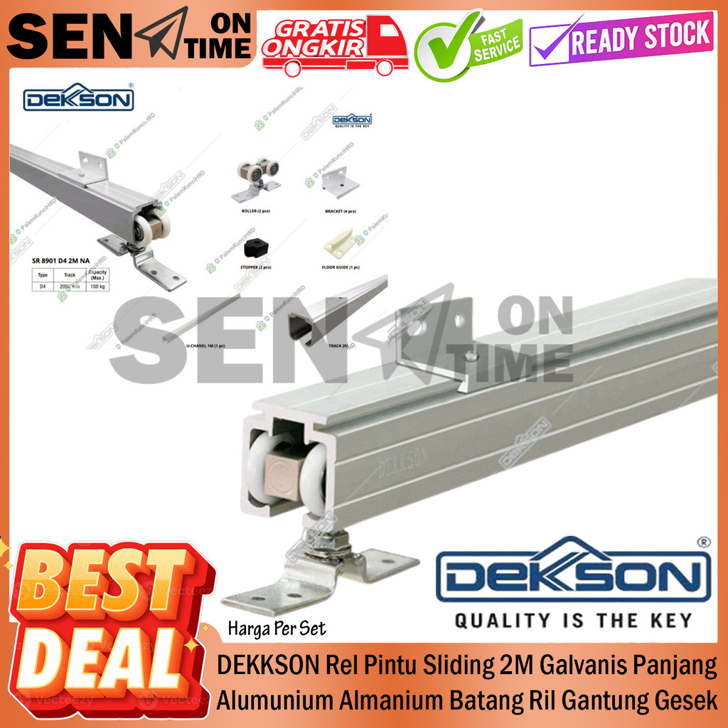 Jual Dekkson Rel Sliding Door Track Batang Ril Pintu Geser Rail Rell Sleding Galvanis Besi Tebal ...