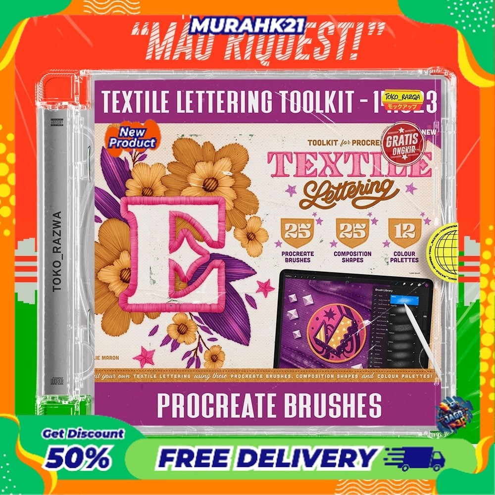 Jual Procreate Brushes - Textile Lettering Toolkit - 141023 PROCEATEBRUSH | Shopee Indonesia