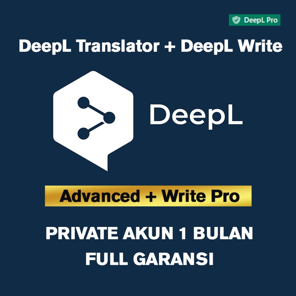 Jual Bundle DeepL Pro Advanced + Write Pro Privaate Akun 1 Bulan ...