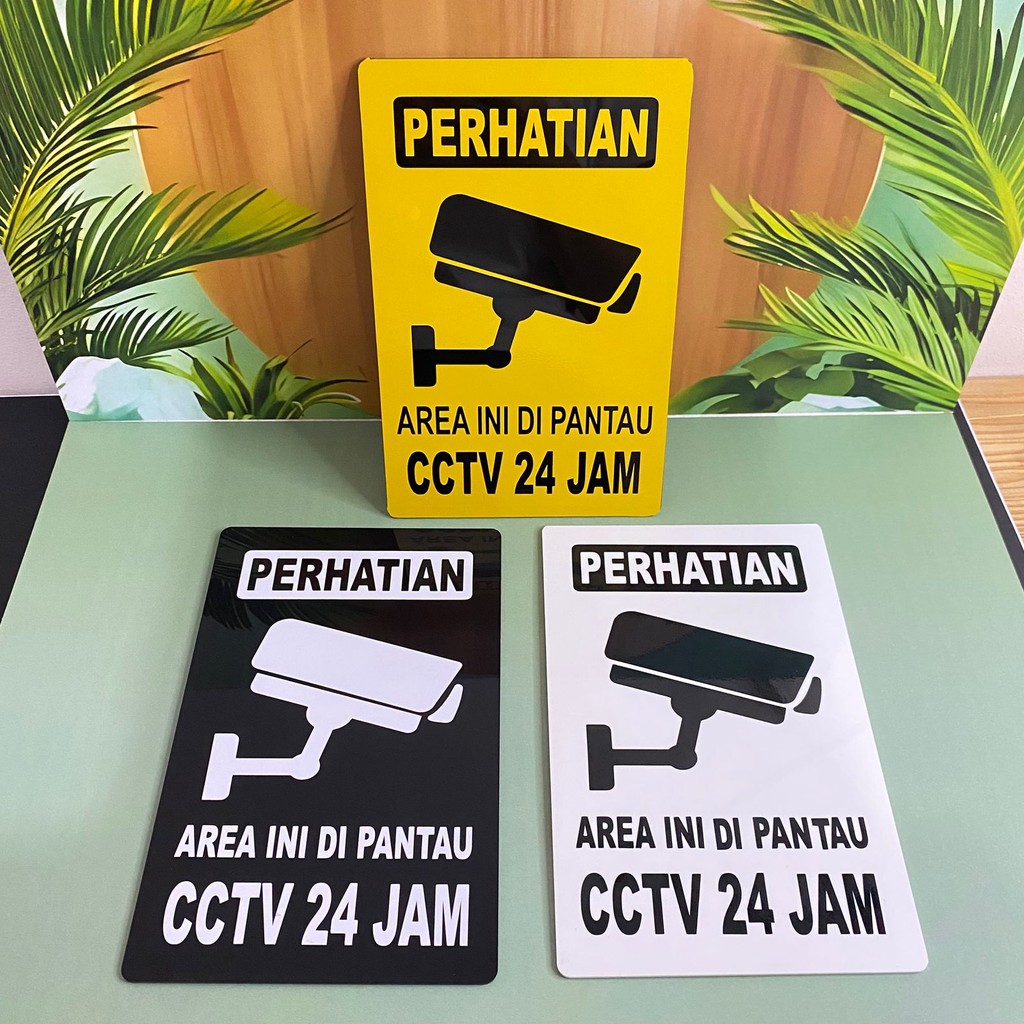 Jual YS Sign Peringatan CCTV akrilik - PERHATIAN CCTV 24 JAM | Shopee ...