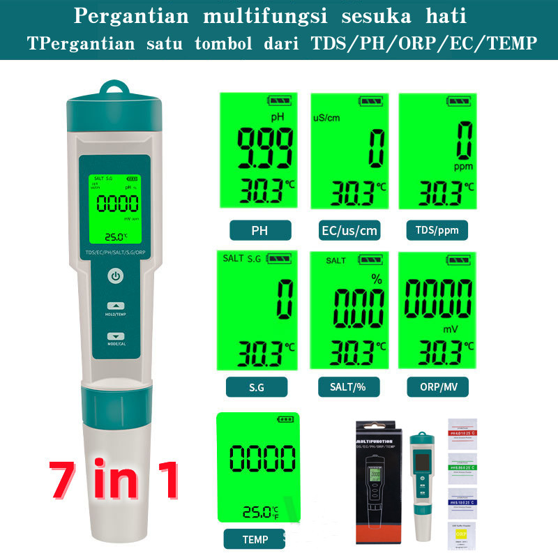 Jual PH TDS EC Temperature Meter EZ9908 COM-600 Tester ATC EZ-9908 Temp ...