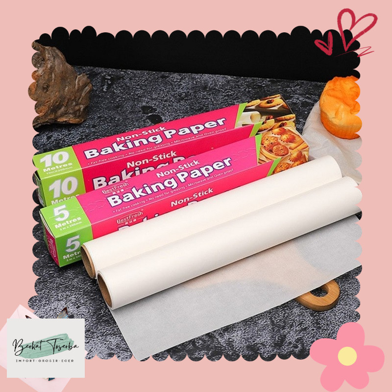 Jual Baking Paper Kertas Roti uk 10M / Kertas Roti Alas Loyang Kue ...