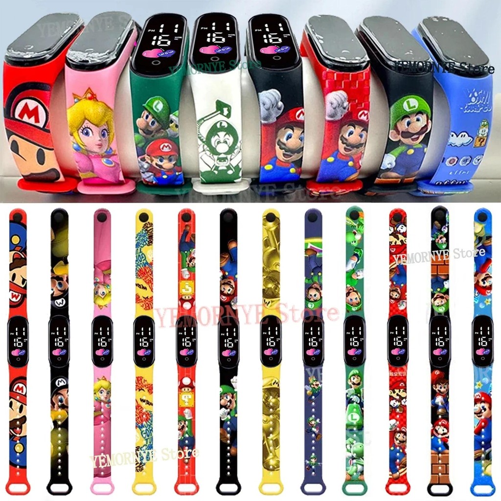 Jual Mario Bros Children's Watches Action Figures Luigi Princess Peach ...