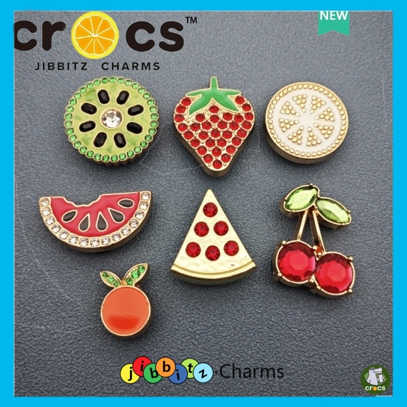 Jual Metal jibbitz crocs Shoe Buckle Diamond Fruit Shoe Buckle New ...