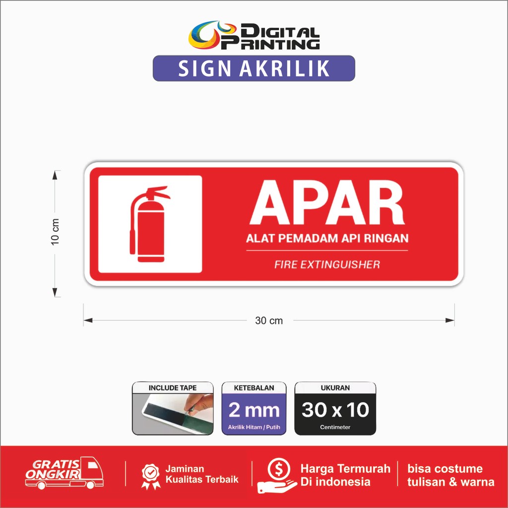 Jual Akrilik Signage apar | Shopee Indonesia