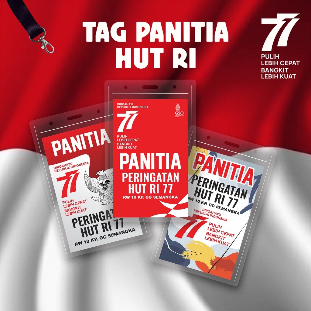 Jual Cetak Kilat - Tag Nama Panitia HUT RI / Panitia Jalan Sehat / Name ...