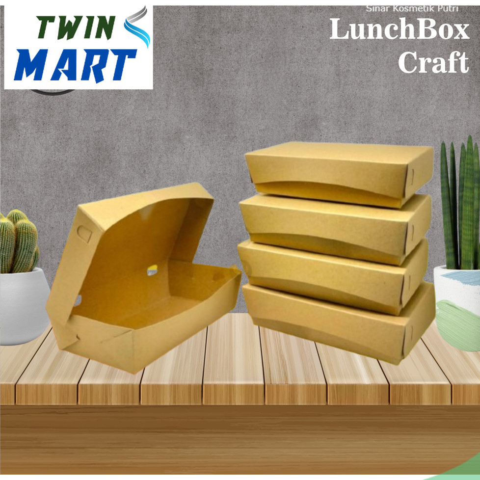 Jual [50pcs] Paper LunchBox Craft / Kertas Box Kemasan Makanan / Ukuran ...