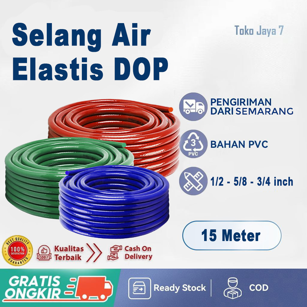 Jual SELANG AIR ELASTIS DOP 1/2 5/8 3/4 INCH PERMETER TEBAL 1 MM SELANG TAMAN CUCI MOTOR MOBIL ...