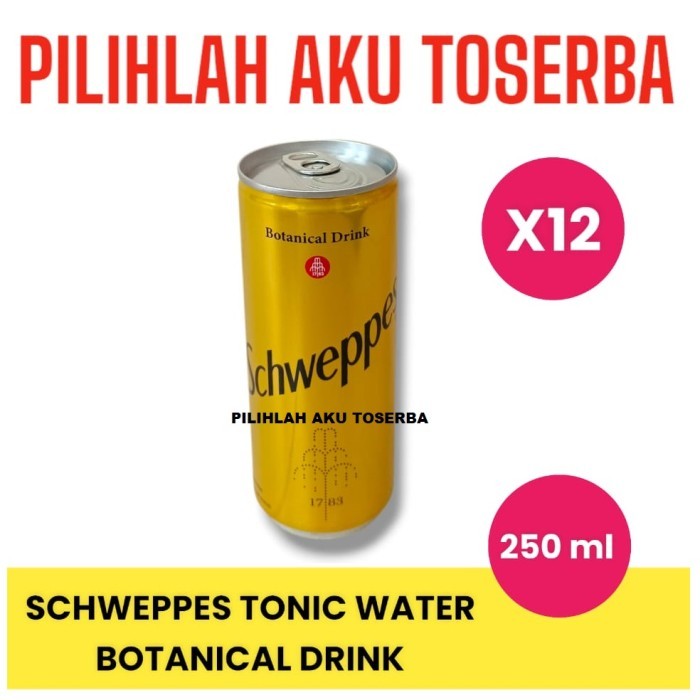 Jual Schweppes Tonic Water BOTANICAL DRINK Kaleng CAN 250 ml - ( HARGA ...