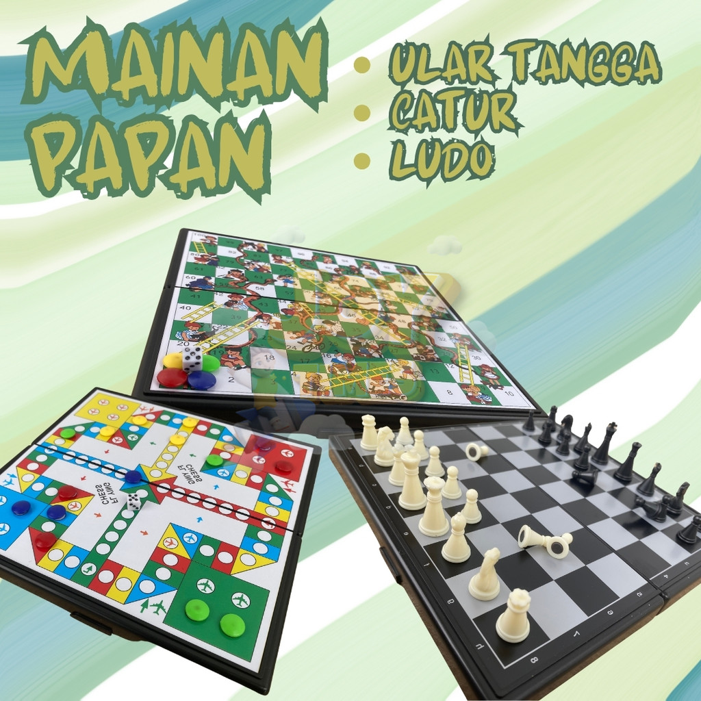 Jual Mainan Board Game Ular Tangga Magnet Ludo Boardgame Catur Board ...