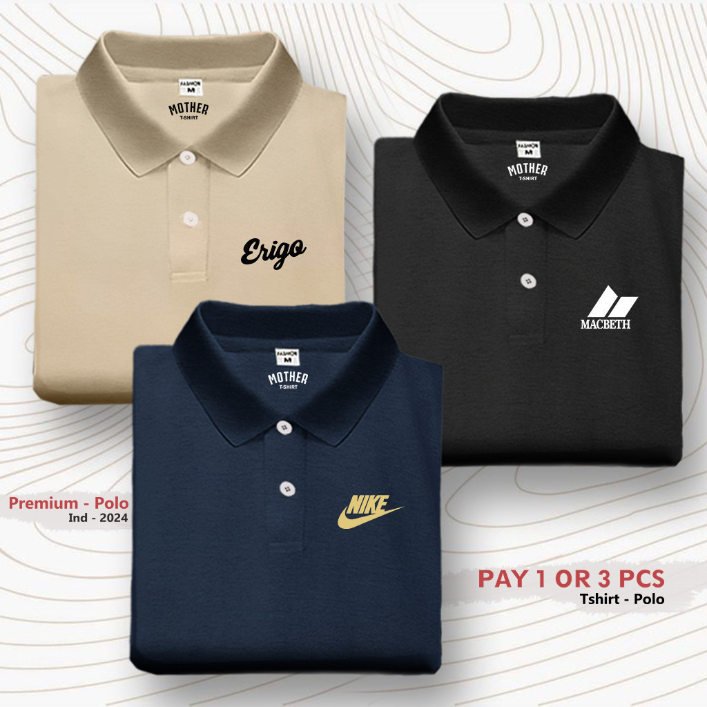 Jual BUY 1 Get 3 Kaos T-Shirt Polo Kerah Wangki Logo | NIK | ER1GO ...