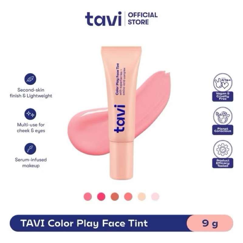 Jual TAVI 3-in-1 Color Play Face Tint 9g (Tavi Cream Blush / Blush On Cair | Highlighter ...