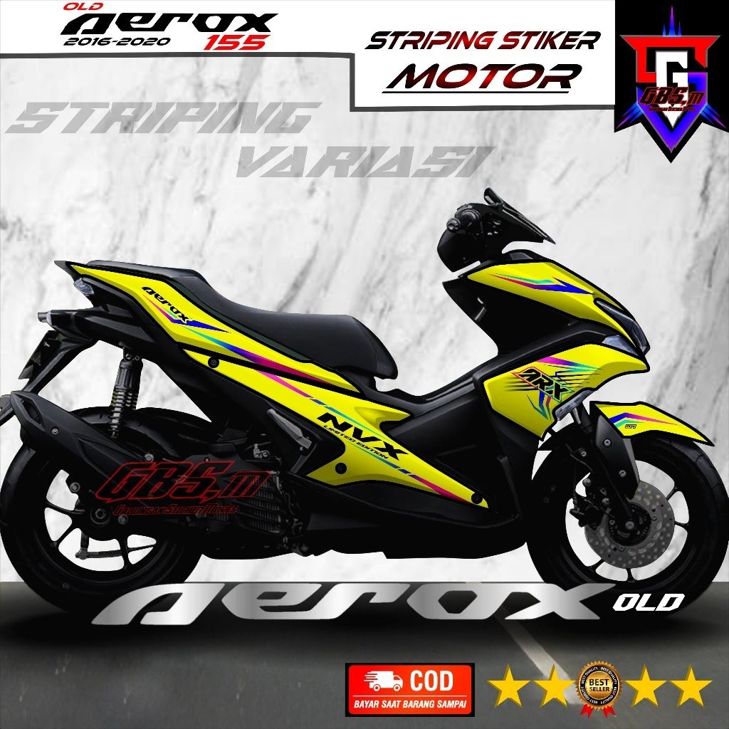 Jual Striping Stiker Variasi Aerox 155 Old Decal Striping Modifikasi ...