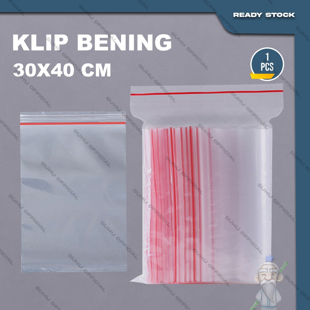 Jual Plastik Klip Ziplock Bening Ukuran 30X40 | Shopee Indonesia