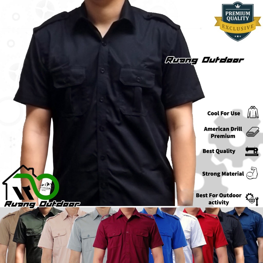 Jual Baju Kemeja PDL PDH Lapangan Lengan Pendek - Pakaian Atasan Seragam Pria Wanita Premium ...