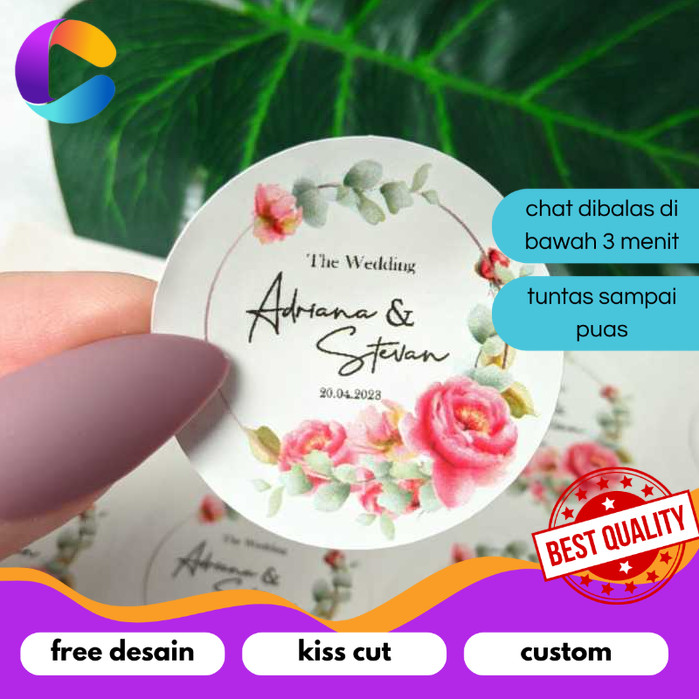 Jual Cetak INC 2-4 Stiker Wedding Souvenir Sticker Custom Ucapan Nikah ...