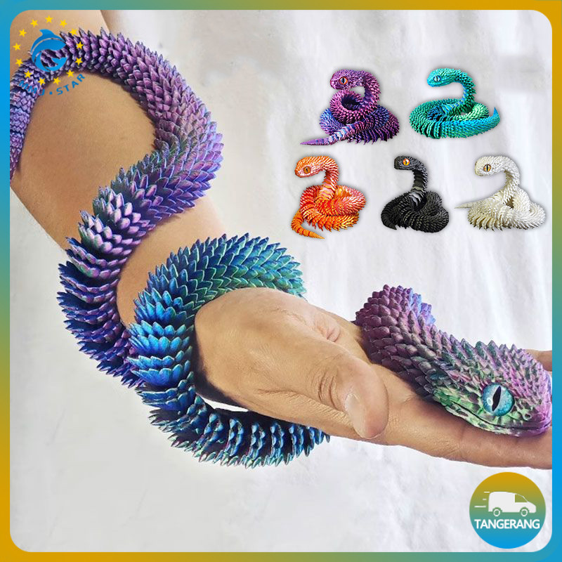 Jual Mainan Ular 3D 30cm Ornamen Tahun Ular Unik Simulasi Bergerak ...