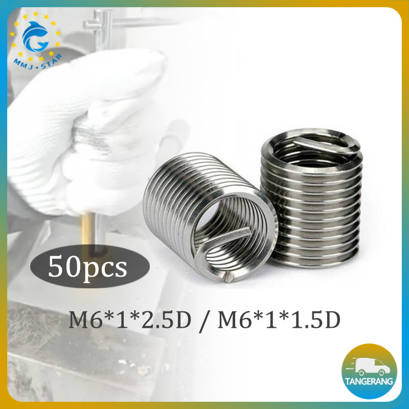 Jual 50PCS Recoil Helicoil M6×1.0 Kit Perbaikan Drat Baut 1.5D 2.5D Untuk Mesin Mekanik | Shopee ...