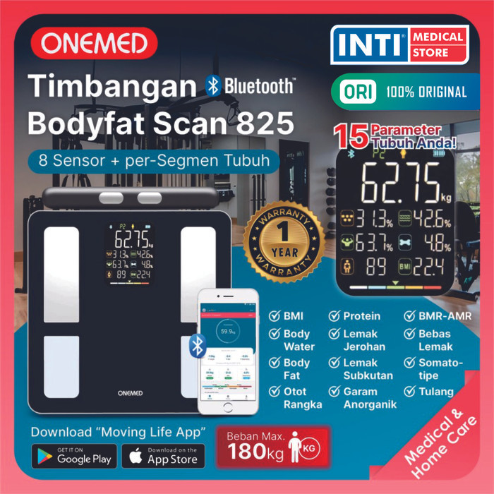 Jual Onemed | Timbangan Badan Digital Body Fat Scan 825 With Bluetooth ...
