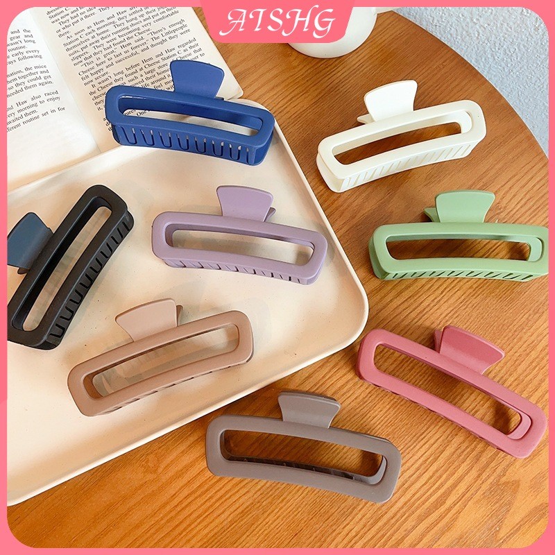 Jual AISHG 13CM Klip Rambut Persegi Panjang Matte Aksesori Rambut Klip ...