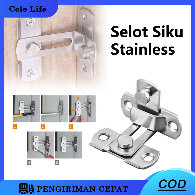 Jual Grendel Slot Pintu Siku Dan Kait /Lemari Geser Sleeding Sliding ...