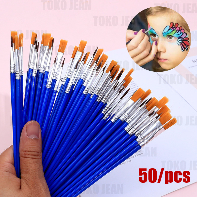 Jual 50pcs Sikat Kuas Lukis Set Paintbrush Akrilik Lukisan Cat Minyak ...