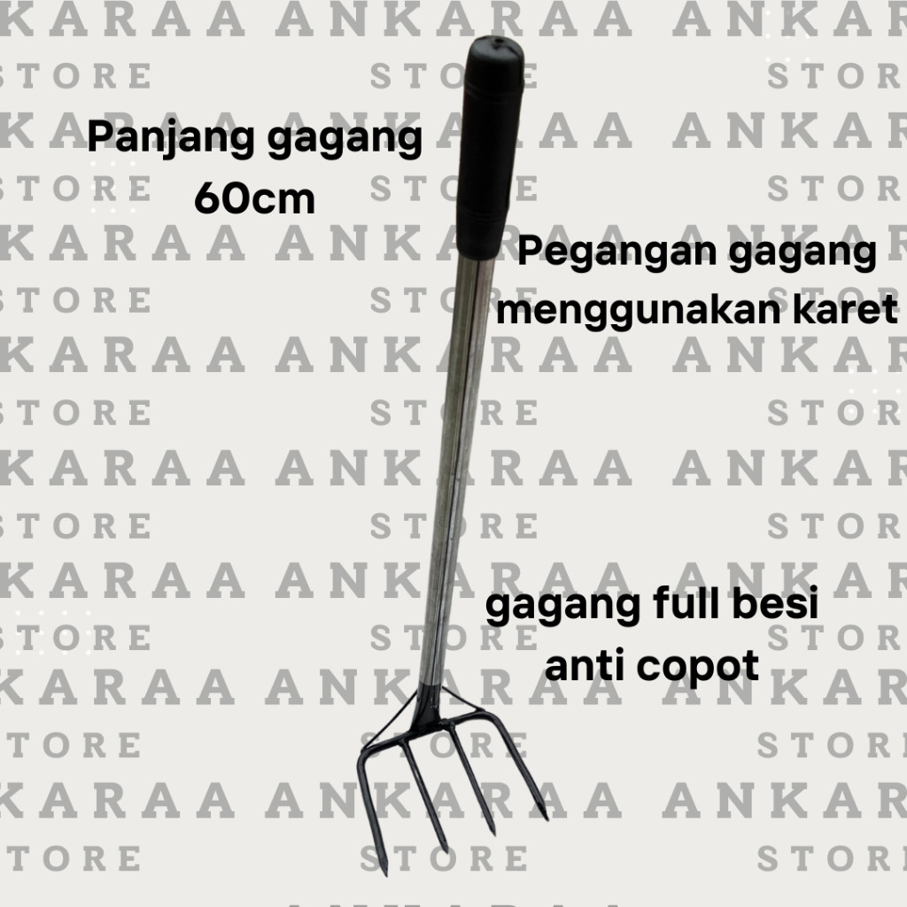 Jual Garuk Garpu Sampah Taman Full Besi Gigi 4 Anti Copot Gagang Pipa ...