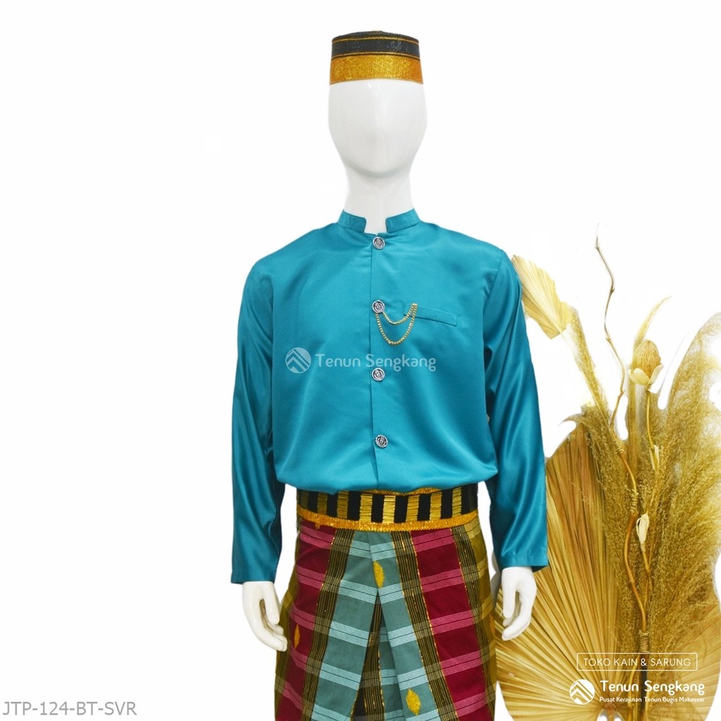Jual Jas Tutup Adat Bugis Makassar Dewasa Premium Biru Turkish - Tenun ...