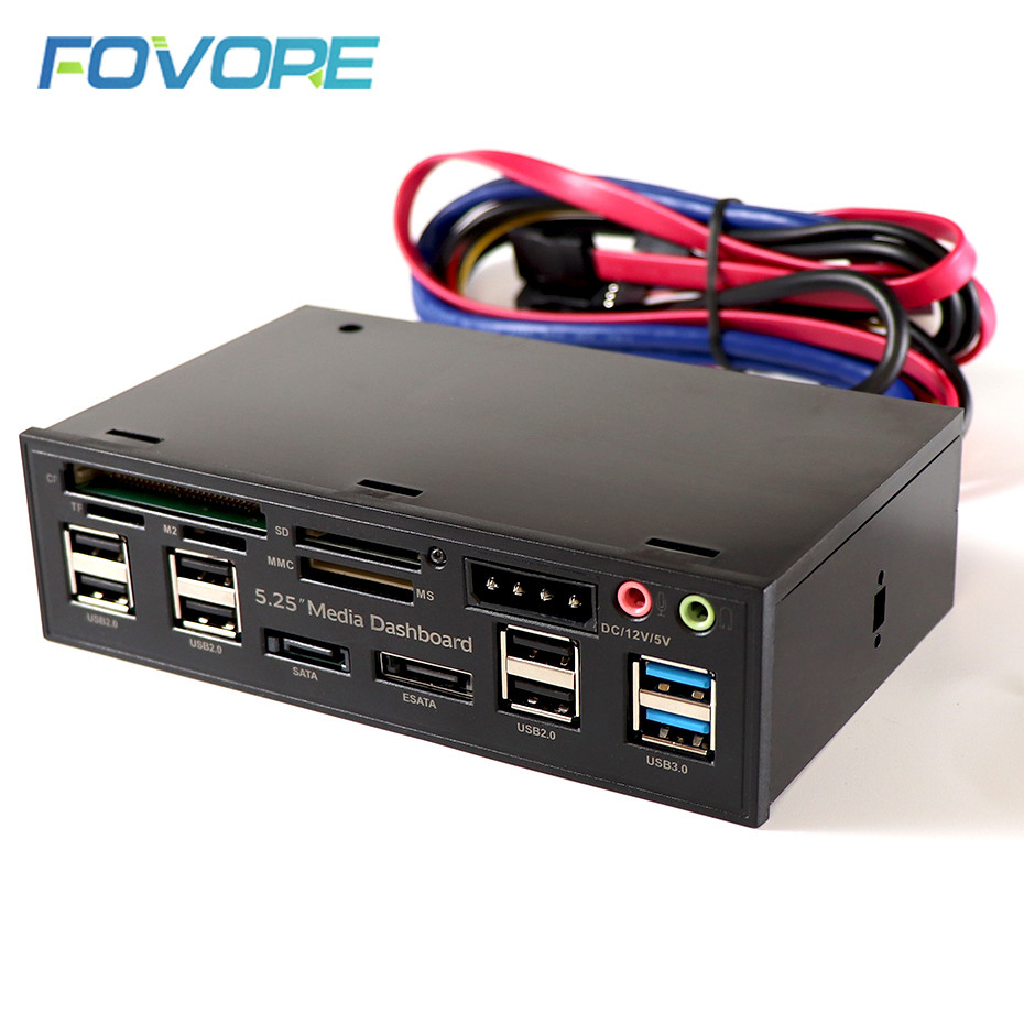 Jual 5.25 inch Media Dashboard Front Panel USB 3.0 / 2.0 HUB eSATA SATA ...