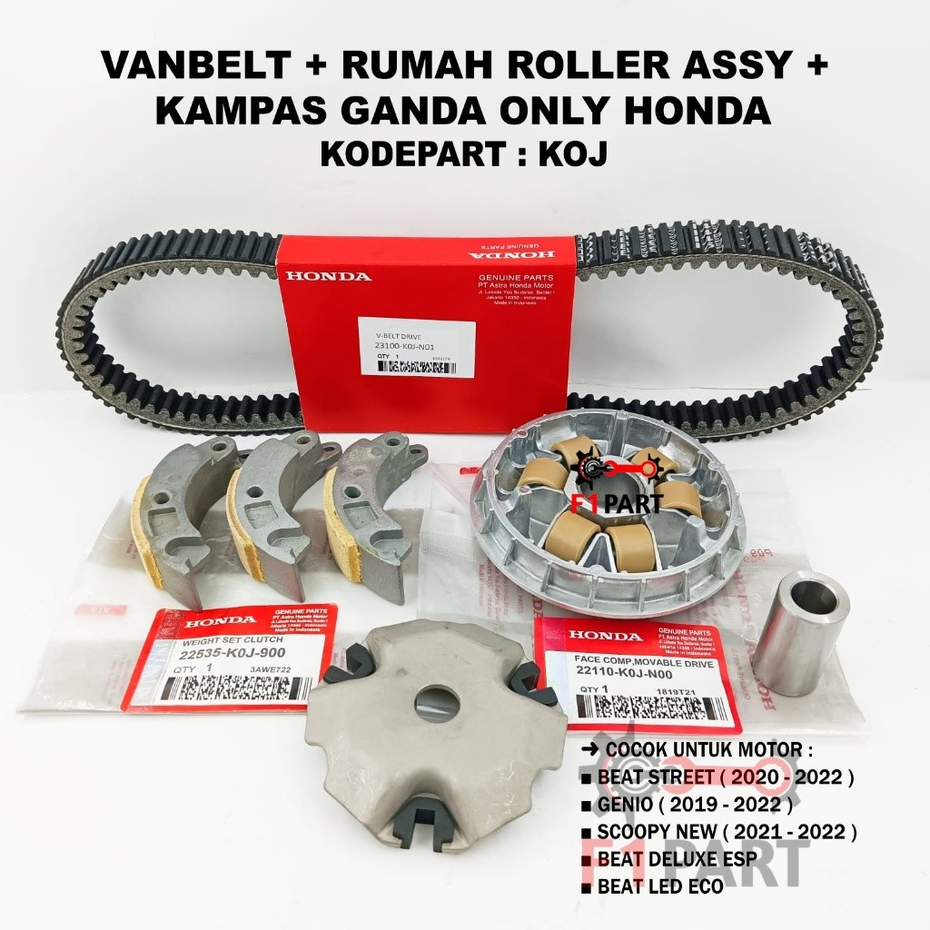 Jual Vanbelt + Rumah Roller Assy + Kampas Ganda Only KOJ Honda Genio Beat Deluxe Scoopy New ...