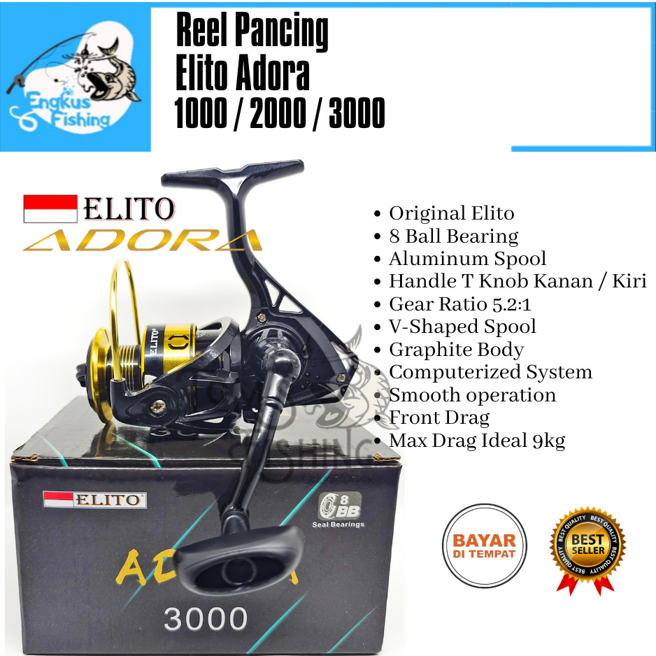 Jual Reel Pancing ELITO ADORA 1000 / 2000 / 3000 (8 Bearing) Spool ...