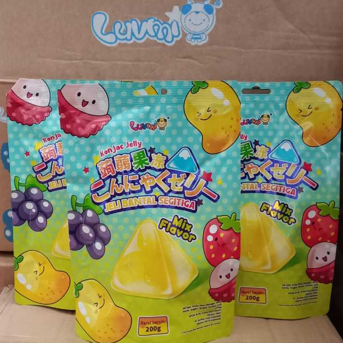 Jual [Hadiah liburan]JELLY SEGITIGA MIX FLAVOR KONJAC JELLY LUVMI 200 ...
