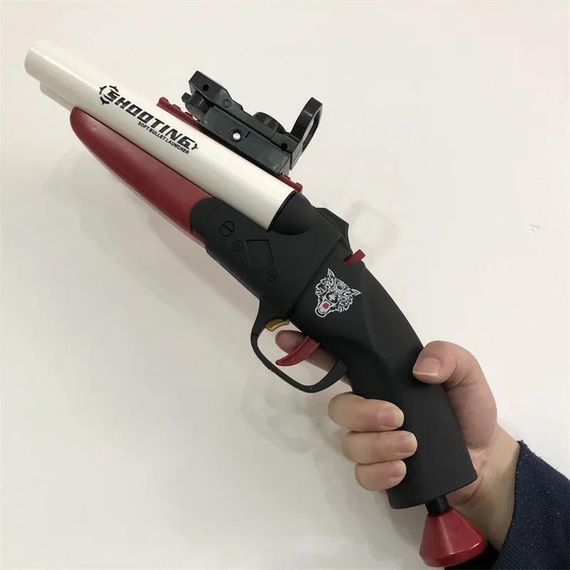 Jual Soft Bullet Gun Toy Manual Foam Dart Shell Ejection Blaster Double ...