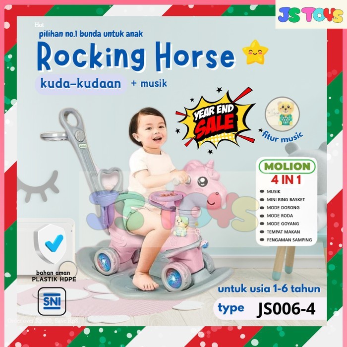 Jual JSTOYS SNI Aneka Kuda kudaan Rocking Horse Mainan seru edukatif anak 1-6 tahun JS001-JS006 ...