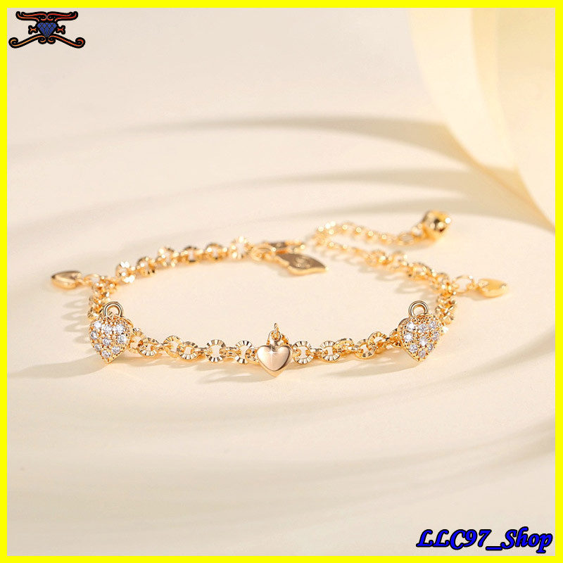 Jual Gelang Rumbai Love Emas Asli 24k Lapis Emas Mudah kadar 17,7 ...