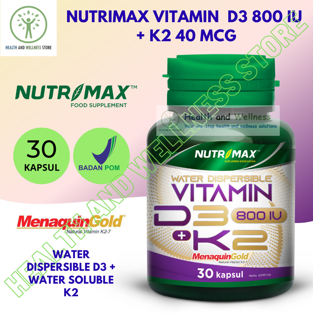 Jual Nutrimax D3 K2 D3 800 Iu K2 400 30 Kapsul Vitamin Tulang Imun ...
