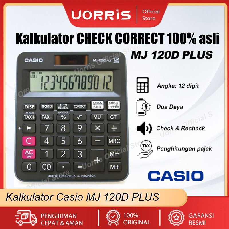 Jual Kalkulator Casio MJ 120D PLUS CHECK CORRECT Kalkulator Meja Check Correct 100% asli ...