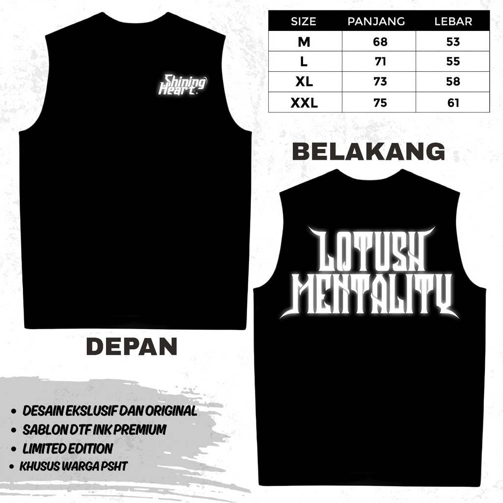 Jual Singlet Reflektif PSHT LotuSH Mentality Sablon BIsa Menyala Desain ...