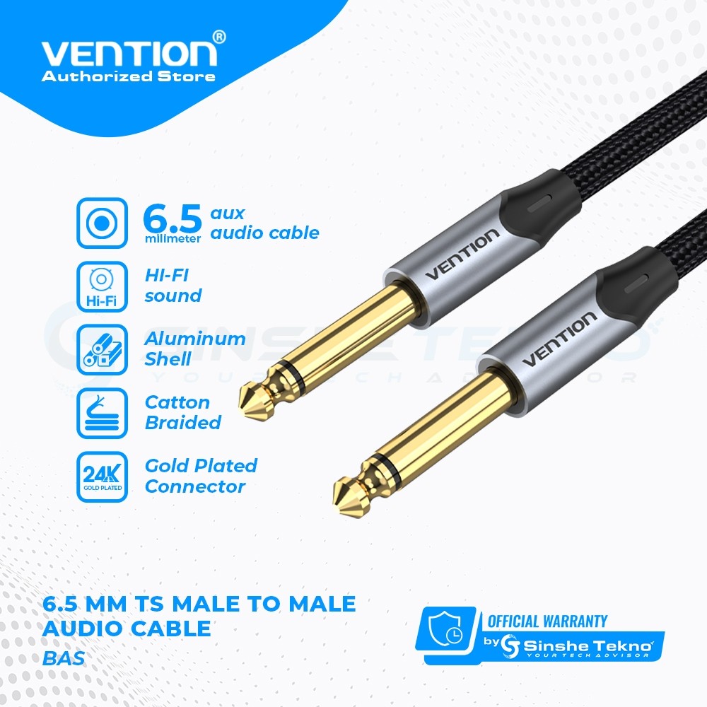 Jual VENTION Kabel Jack Akai Audio Aux 6.5mm Male to 6.5 Male Jack | Shopee Indonesia