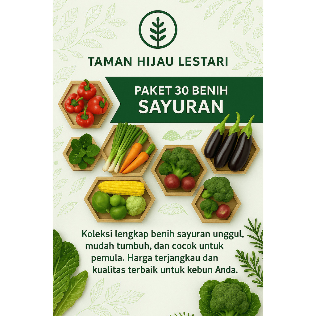 Jual PAKET 30 MACAM Benih Sayuran Unggul Terbaik Bibit Sayur Segala ...