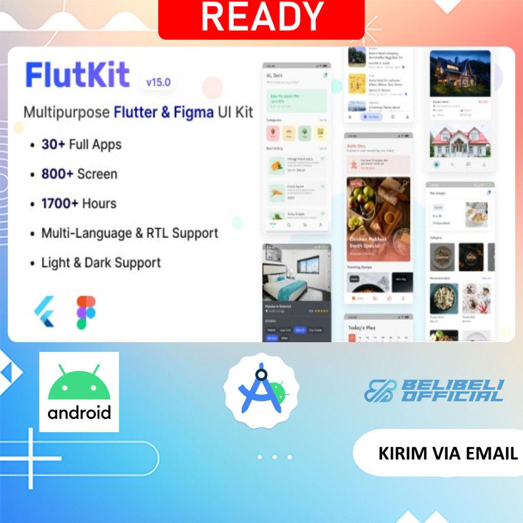 Jual Flutter Template - FlutKit - Flutter & Figma UI Kit | Shopee Indonesia