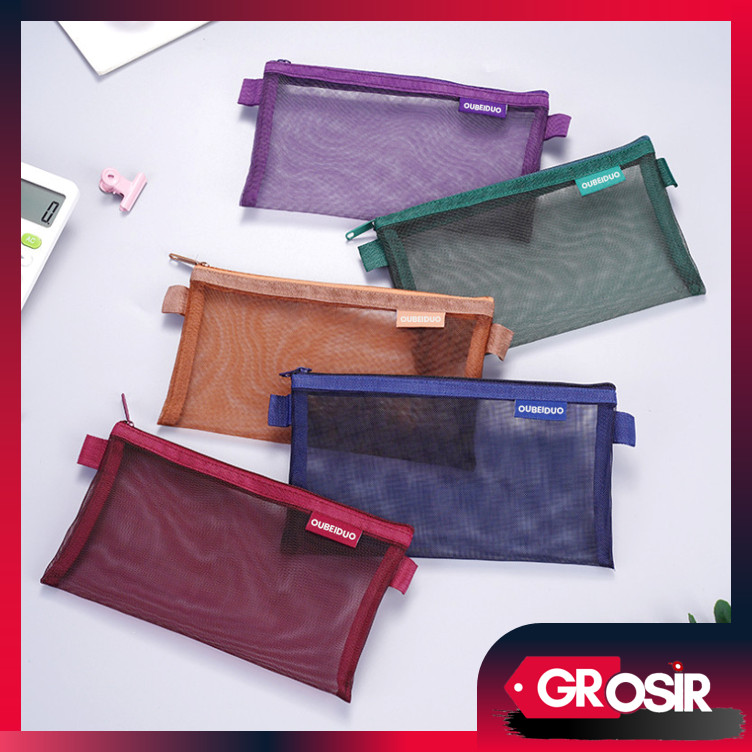 Jual Grosir - S6227 Kotak Pensil Jaring Transparan / Pouch Resleting ...