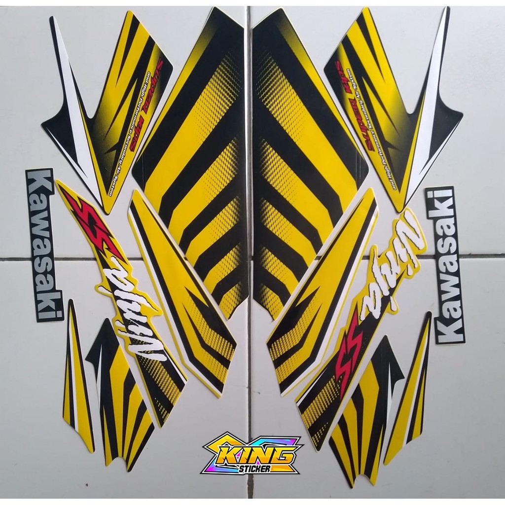 Jual stiker striping kawasaki ninja SS 2015 kuning | Shopee Indonesia