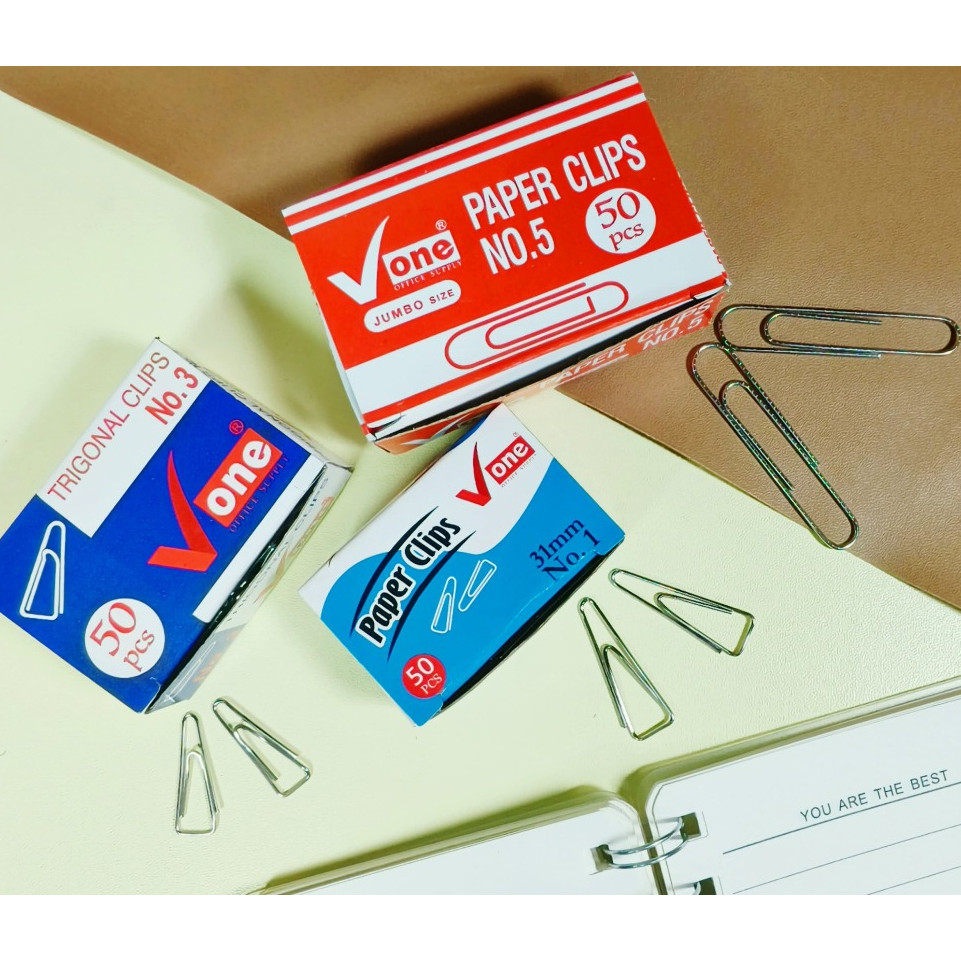 Jual Paper Clip Merek V - ONE | Klip Kertas Besar 1 Pack 50 Pcs l ...