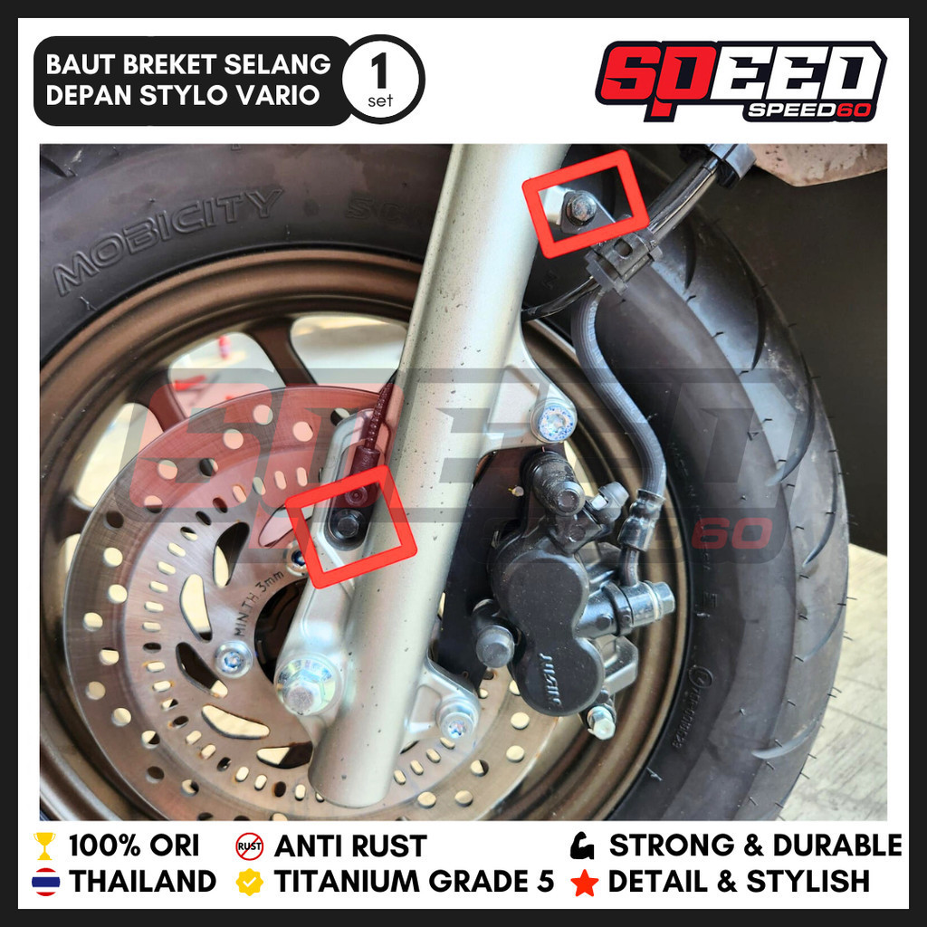 Jual NEOPART03 Probolt Baut Titanium Breket Selang Depan Honda Stylo Vario PCX ADV 160 Grade 5 ...