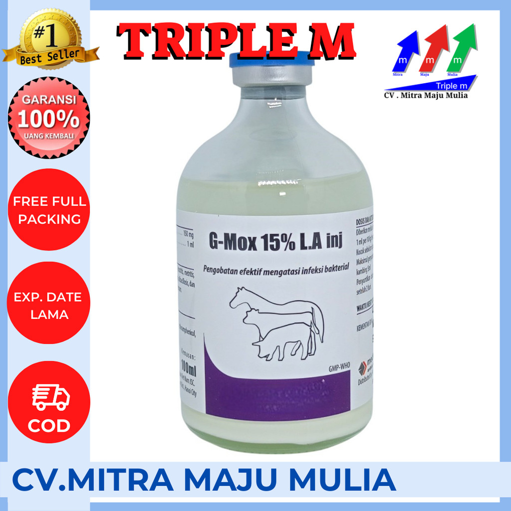 Jual G-MOX 15% LA injek 100ml Anti biotik hewan besar | Shopee Indonesia