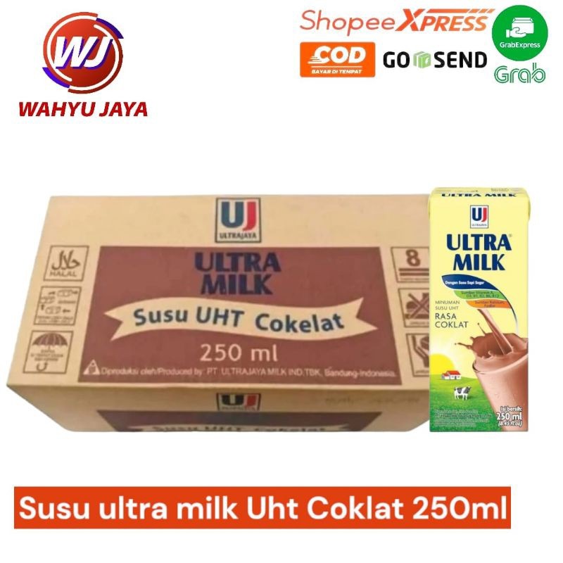 Jual susu ultra milk coklat 24x250ml | Shopee Indonesia