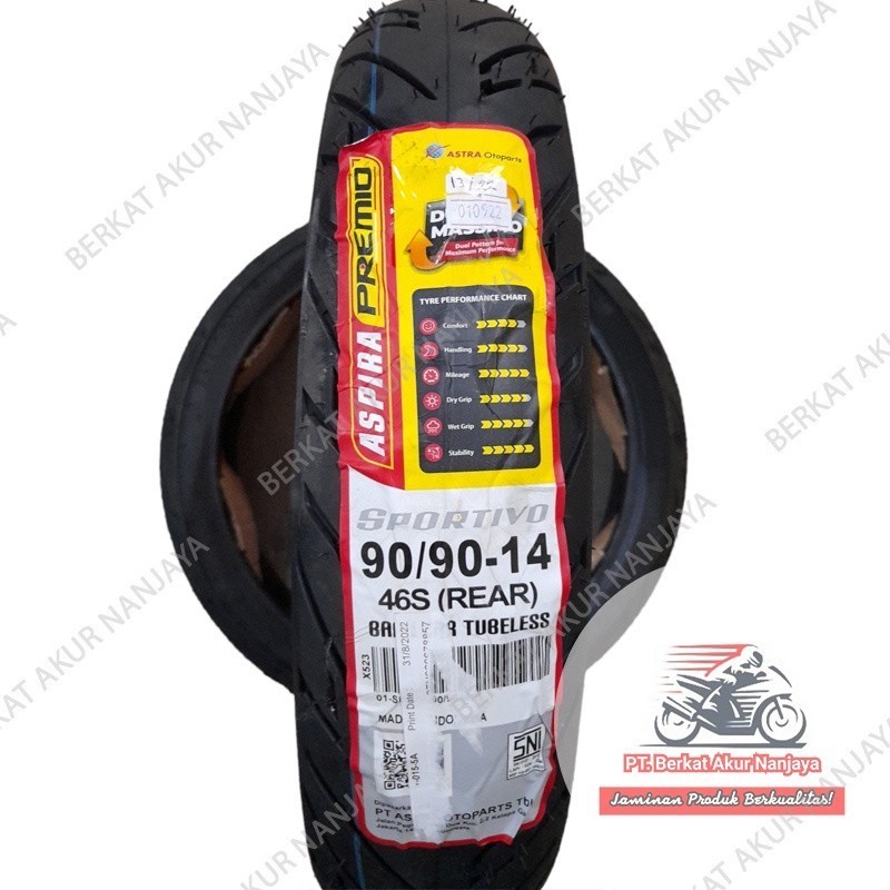 Jual ASPIRA Premio Sportivo 90/90-14 R Ban Matic Tubeless | Shopee Indonesia