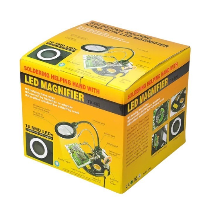 Jual Helping Hand LED Magnifier TE802 Alat Bantu Solder Kaca Pembesar ...